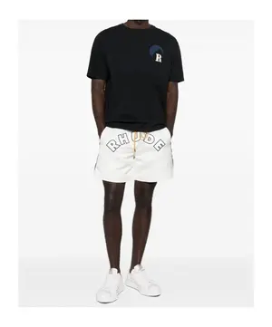 Rhude Logo Printed Drawstring Shorts
