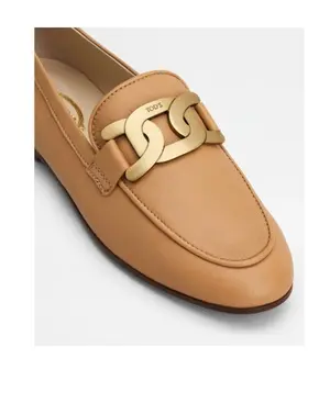 TOD'S Kate Gold-chain Leather Loafers