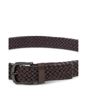 Hugo Boss Woven Leather Belt With Debossed Logo