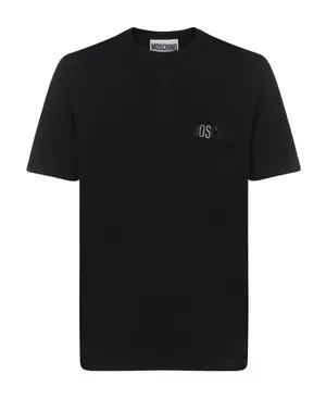 Moschino Logo Print Round-neck T-shirt - Black