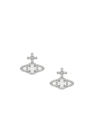 VIVIENNE WESTWOOD Crystal Orb Stud Earrings - Gray