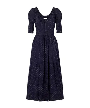 DÔEN Cotton-voile Puffed Sleeve Midi Dress - No