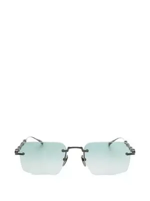 Gucci Bamboo-effect Rimless Rectangle-frame Sunglasses - Black
