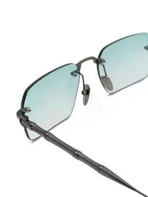Gucci Bamboo-effect Rimless Rectangle-frame Sunglasses