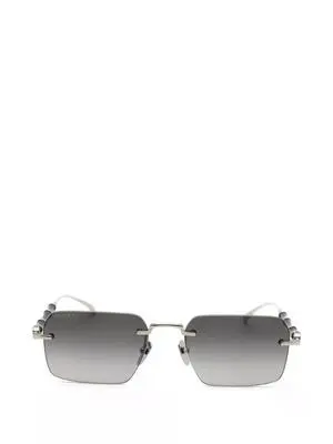 Gucci Bamboo-detail Rimless Rectangle-frame Sunglasses - Silver