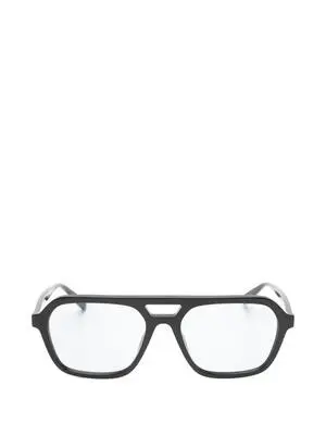 Saint Laurent Double-bridge Pilot-frame Sunglasses - Black