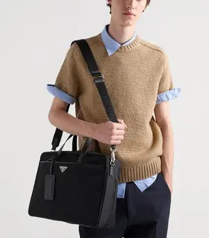 Prada Re-nylon And Saffiano Leather Briefcase