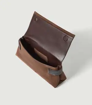 Brunello Cucinelli Suede Flap Top-handle Bag - Brown