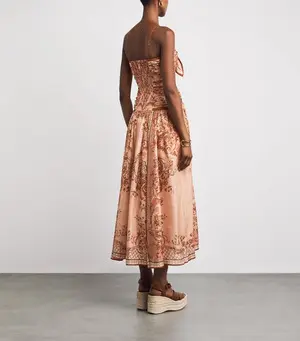 Zimmermann Silk Paisley Aster Midi Dress - Pink