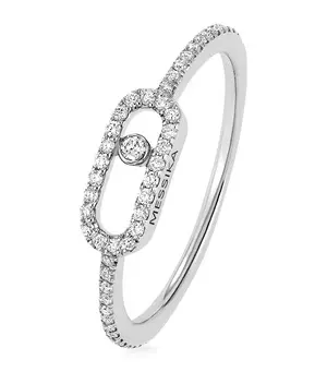 Messika Move Uno 18k White Gold Diamond Ring - Silver