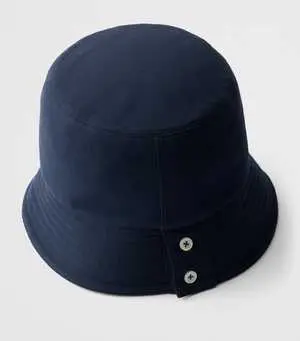 Prada Cotton Piqué Embroidered Bucket Hat - Blue