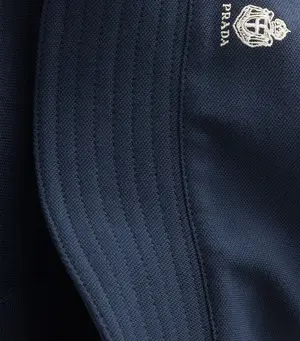 Prada Cotton Piqué Embroidered Bucket Hat - Blue
