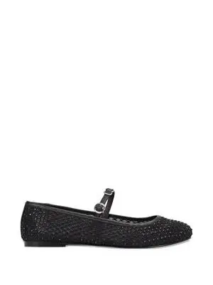 Hugo Embellished Strap-detail Ballet Flats - Black