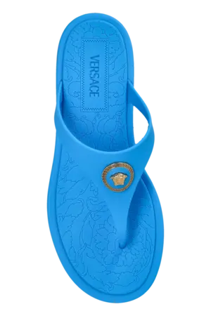 Versace Rubber Flip-flops With Medusa Medallion - Blue