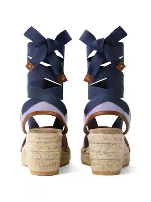 Versace Lola Suede Wedge Espadrille Sandals