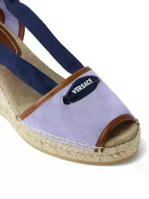 Versace Lola Suede Wedge Espadrille Sandals
