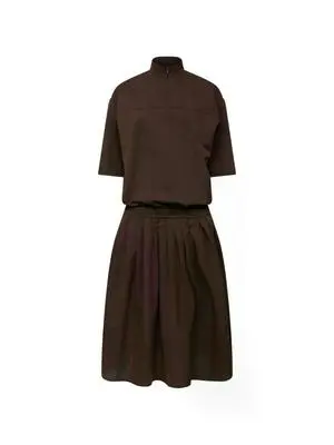 MAISON MARGIELA Wool Shirting Shirt Dress - Brown