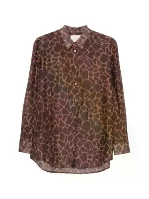 MC2 SAINT BARTH Brigitte Giraffe Print Shirt - Brown