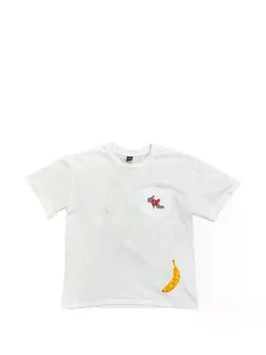 ANTI PROMO Graphic-print Chest-pocket T-shirt - White