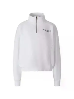 SPORTY & RICH Syracuse Logo-embroidered Quarter-zip Sweatshirt - White