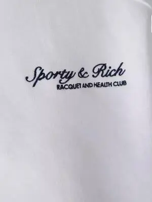 SPORTY & RICH Syracuse Logo-embroidered Quarter-zip Sweatshirt