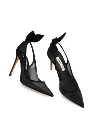 AQUAZZURA Bow Tie Mesh Heeled Pumps