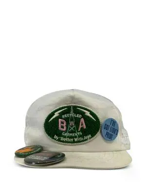 BETTER WITH AGE Caprice Badge-embellished Cap - Neutrals