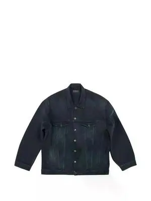Balenciaga Icon Logo-print Denim Jacket - Grey
