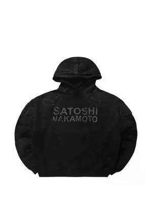 SATOSHI NAKAMOTO Moto Padded Hoodie - Black