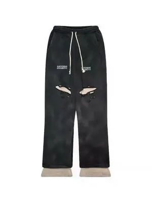 SATOSHI NAKAMOTO Holy Ghost Layered Track Pants - Black