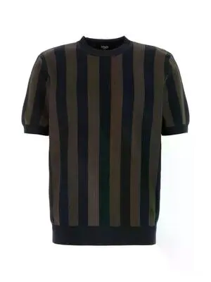 Fendi Fine Knit Crew Neck Jumper - Blue