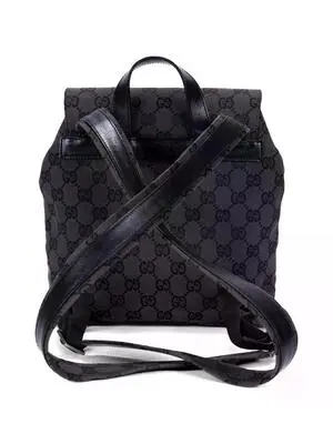 Gucci Gg Canvas Flap Backpack - Grey