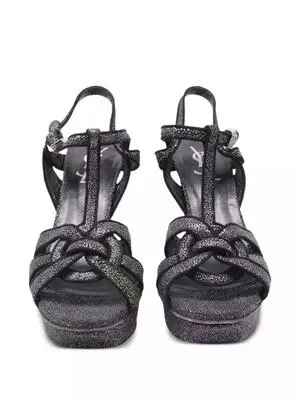 Saint Laurent Glittered Platform Sandals