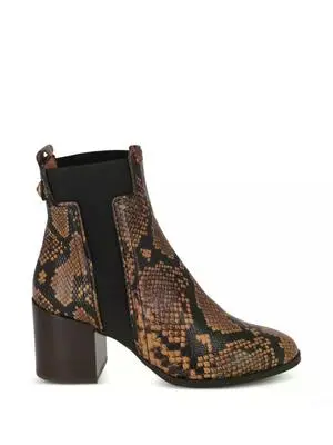 TOD'S Snake-effect Leather Ankle Boots