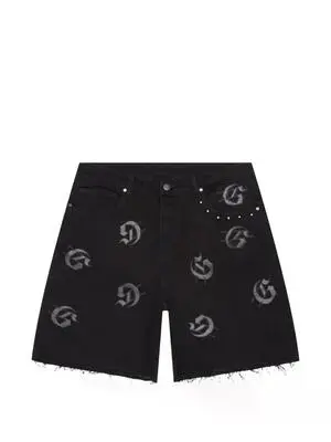 GODSPEED Embroidered Denim Shorts - Black