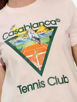 Casablanca Tennis Club Graphic Print T-shirt - Pink