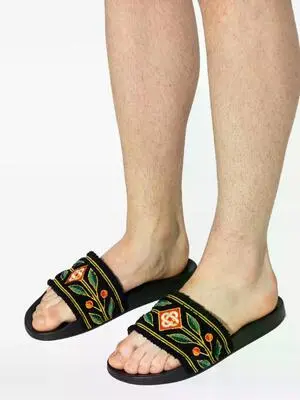 Casablanca Embroidered Logo Slides