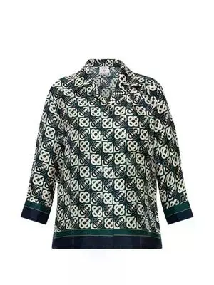 Casablanca Silk Monogram Shirt - Green