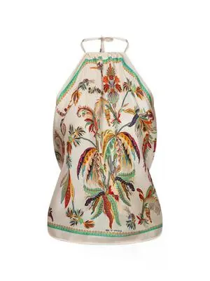 Etro Floral Print Halter Neck Blouse