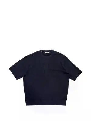SELECTED Mattis Ribbed-knit T-shirt - Blue