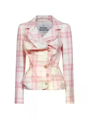 VIVIENNE WESTWOOD Asymmetric Tartan Jacket - Pink