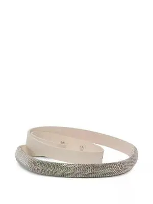 Orciani Alba Leather Belt With Chain Embellishment