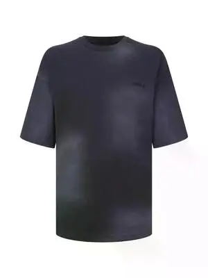 JUUN.J Faded-effect Logo-embroidered T-shirt - Black