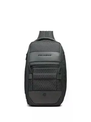 PIQUADRO Geometric Pattern Two-way Convertible Backpack - Black