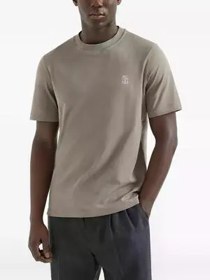 Brunello Cucinelli Cotton Jersey Crew Neck T-shirt With Logo