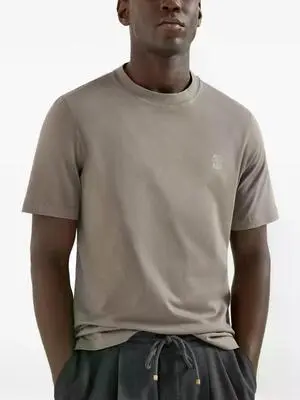 Brunello Cucinelli Cotton Jersey Crew Neck T-shirt With Logo