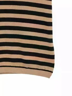 AMARANTO Striped Short-sleeve Polo Shirt