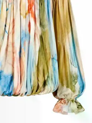 Ulla Johnson Pleated Abstract Print Blouse