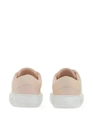 FERRAGAMO Gancini Plaque Leather Sneakers