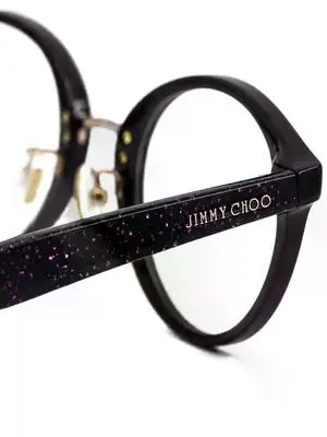 JIMMY CHOO Round-frame Glitter-embellished Glasses